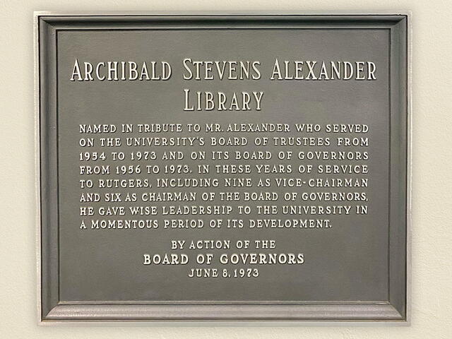 Celebrating the 50th Anniversary of the Alexander Library Renaming ...